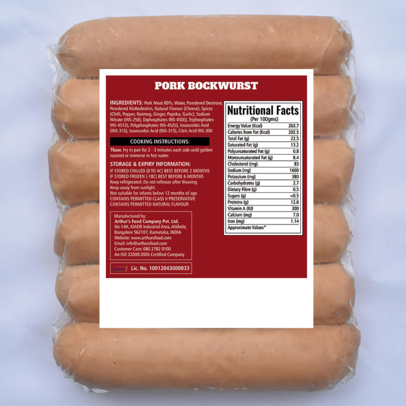 Pork Bockwurst – BonAppetit | India's largest retail meat shop in India